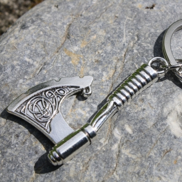 Handmade | Accessories | Celtic Viking Axe Keyring Keychain Stainless ...
